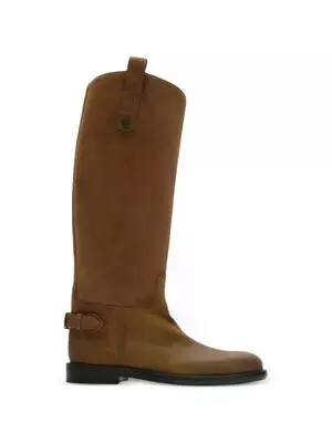 Burberry Suede Cavalier Boots - Brown