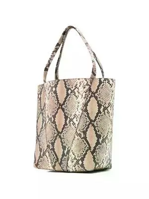 Chloé Snakeskin-effect Leather Bucket Bag - Neutrals