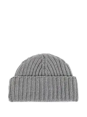 Givenchy Ribbed Knit Beanie With Safety Pin Detail - Grey