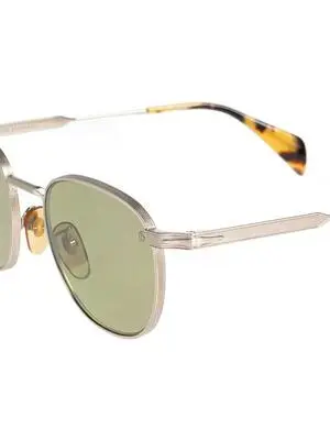 DB EYEWEAR BY DAVID BECKHAM Geometric Frame Sunglasses With Engraved Detailing - Silver