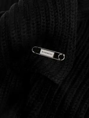 Givenchy Ribbed-knit Pin-detail Scarf