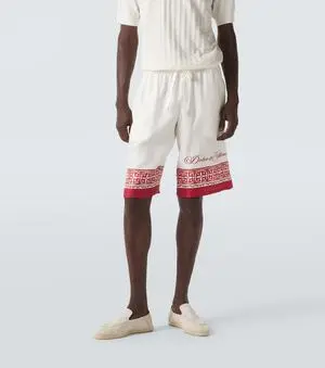 Dolce & Gabbana Majolica Silk Twill Jacquard Bermuda Shorts