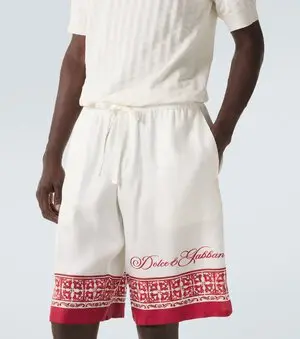 Dolce & Gabbana Majolica Silk Twill Jacquard Bermuda Shorts