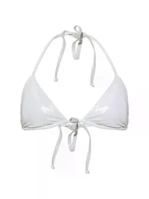 DIESEL® Elettra-dnm Logo-plaque Bikini Top - White
