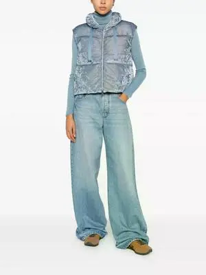 Herno Quilted Velvet Zip-up Gilet - Blue