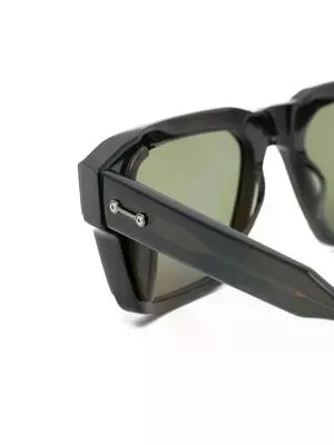AKONI Hercules Rectangle-frame Sunglasses - Black