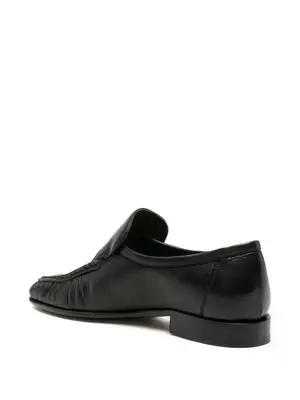 THE ROW Ruched Almond-toe Loafers