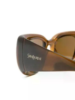 Saint Laurent Howl Rectangle Sunglasses - Brown