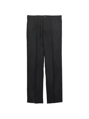 Prada Linen Wide-leg Trousers - Black