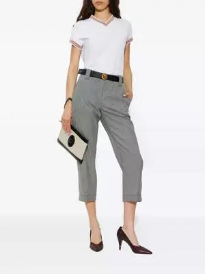 Versace Gingham Check Cropped Trousers