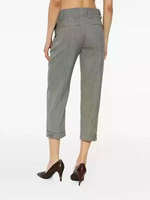Versace Gingham Check Cropped Trousers