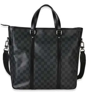 LOUIS VUITTON Damier Graphite Canvas Tadao Tote - Black