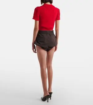 Magda Butrym Belted Cotton Canvas Shorts