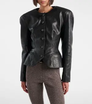Magda Butrym Peplum Leather Jacket
