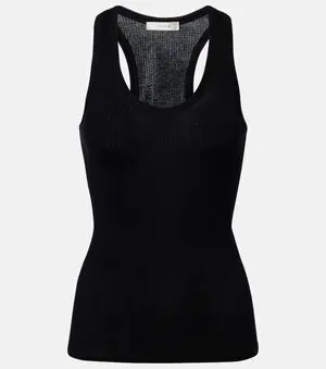 THE ROW Cendrea Ribbed-knit Cotton Tank Top - Black