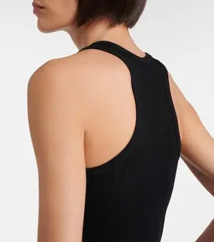 THE ROW Cendrea Ribbed-knit Cotton Tank Top - Black