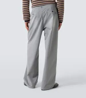 Miu Miu Cotton Twill Wide-leg Pants
