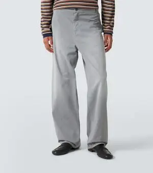 Miu Miu Cotton Twill Wide-leg Pants