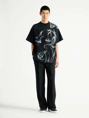 Balmain Printed Flower T-shirt - Black