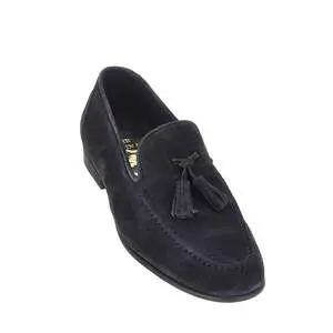 SAXONE Suede Leather Loafers With Tassels