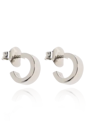 MAISON MARGIELA Engraved Logo Hoop Earrings - Silver