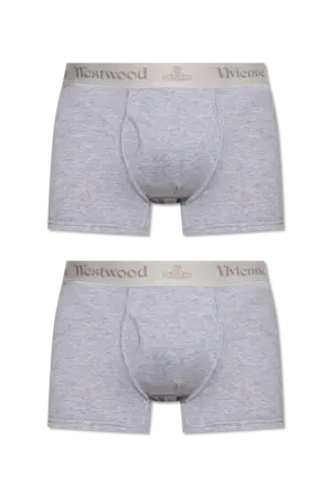 VIVIENNE WESTWOOD Two-pack Of Boxers With Logo - Grey