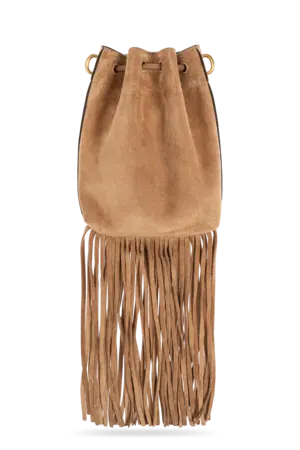 JIMMY CHOO Suede Fringe Bucket Bag