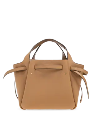 Tory Burch Romy Small Grained Leather Handbag With Gold Clasp