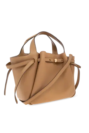 Tory Burch Romy Small Grained Leather Handbag With Gold Clasp