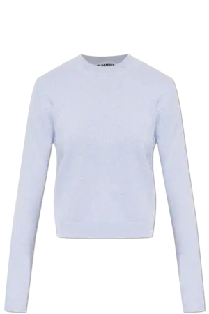 JIL SANDER Wool Sweater With A Crew Neck - Light Blue