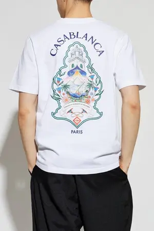 Casablanca T-shirt With Colorful Print - White