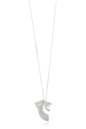 FERRAGAMO Crystal Pendant Necklace - Silver