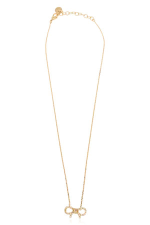 FERRAGAMO Crystal Embellished Interlocking Rings Pendant Necklace - Gold