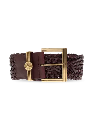 Etro Leather Belt - Burgundy