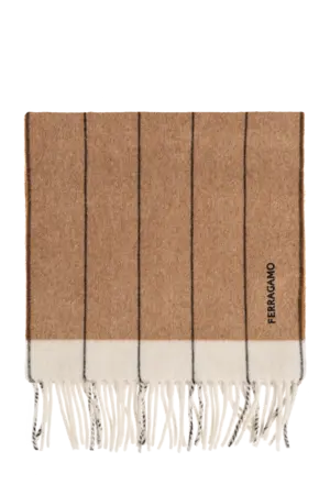 FERRAGAMO Scarf With Fringes - Beige