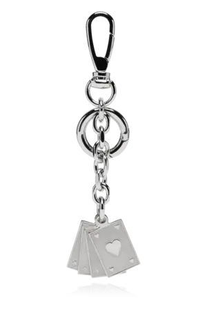 MAISON MARGIELA Keychain With Charms With Engraved Logo - Silver