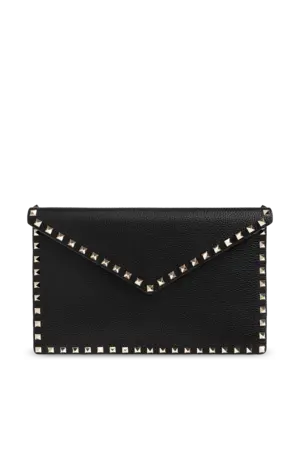 VALENTINO Leather Studded Clutch
