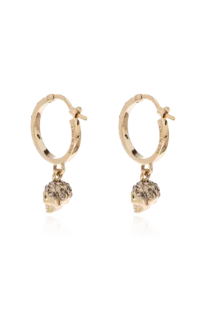 Alexander McQueen Crystal Skull Hoop Earrings