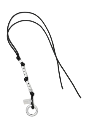 MAISON MARGIELA Long Keychain On A Leather Strap - Black