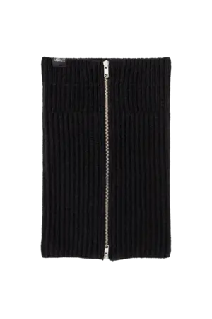 MAISON MARGIELA Ribbed Knit Zip Neck Warmer - Black