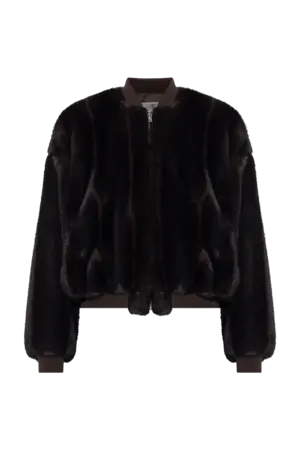 MAISON MARGIELA Furry Bomber Jacket - Brown