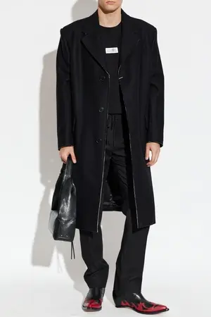 MAISON MARGIELA Leather Wedge Ankle Boots With Flame Detail