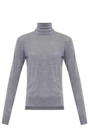 JIL SANDER Sweater With A Stand-up Collar - Grey