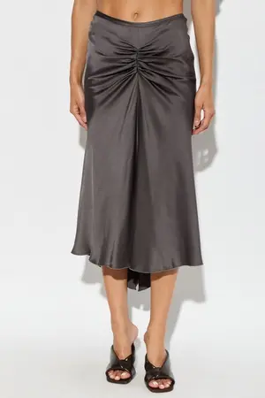 Victoria Beckham Asymmetrical Draped Midi Skirt - Grey