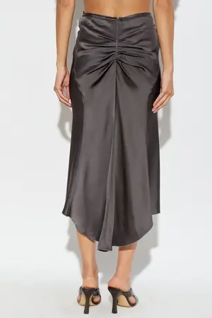 Victoria Beckham Asymmetrical Draped Midi Skirt - Grey