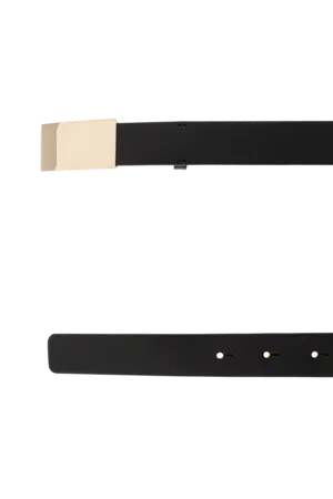 Victoria Beckham Classic Skinny Leather Belt With Gold-tone Buckle