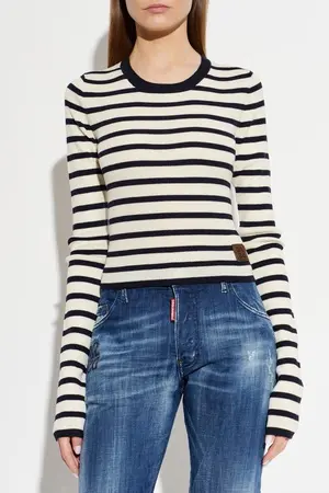Dsquared2 Wool Sweater With Striped Pattern