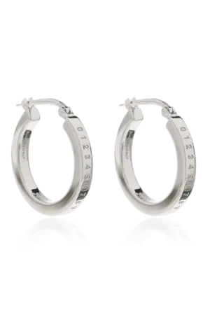 MAISON MARGIELA Earrings With Engraved Logo - Silver