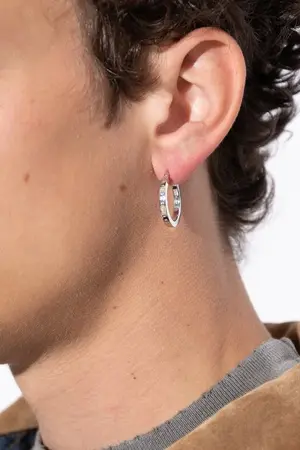 MAISON MARGIELA Engraved Logo Hoop Earrings