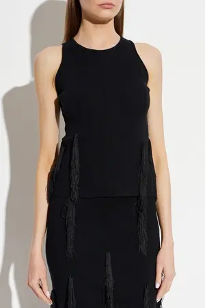 IRO PARIS Flocon" Ribbed Knit Top With Fringes
